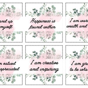 Printable Affirmation Cards for Self Love and Anxiety, Good for Mental ...