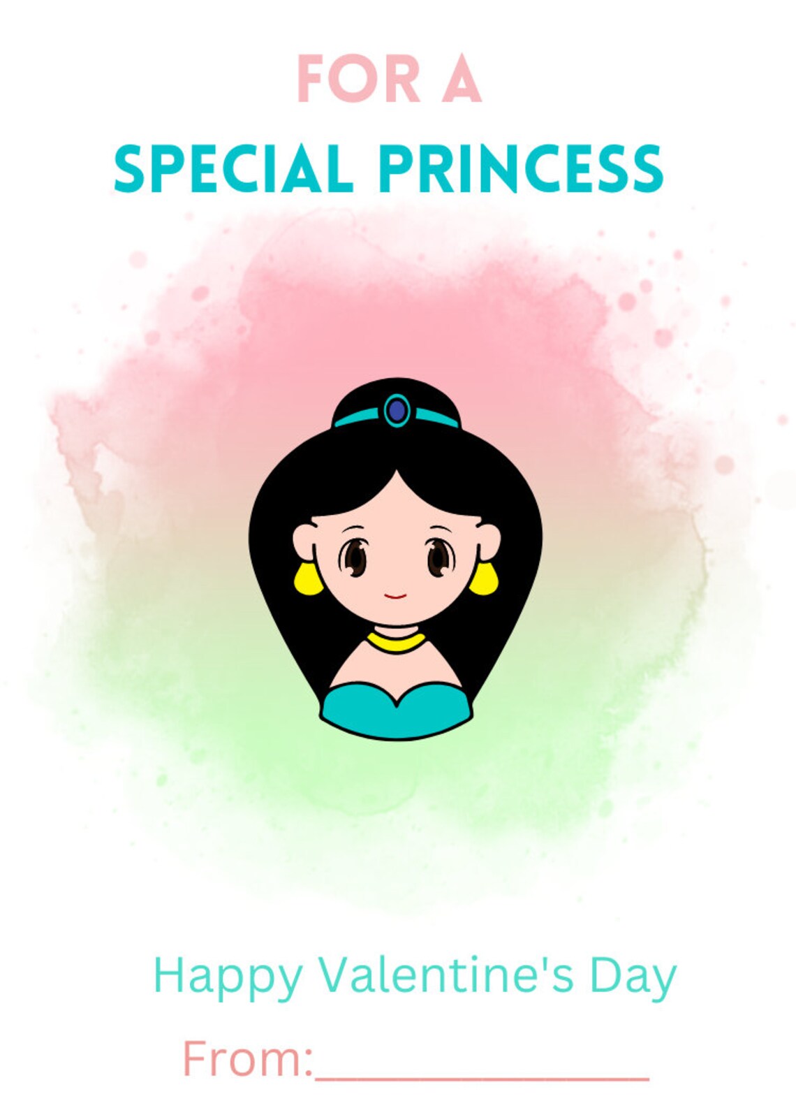 Princess Valentines Day Card Digital Valentines Cards for - Etsy