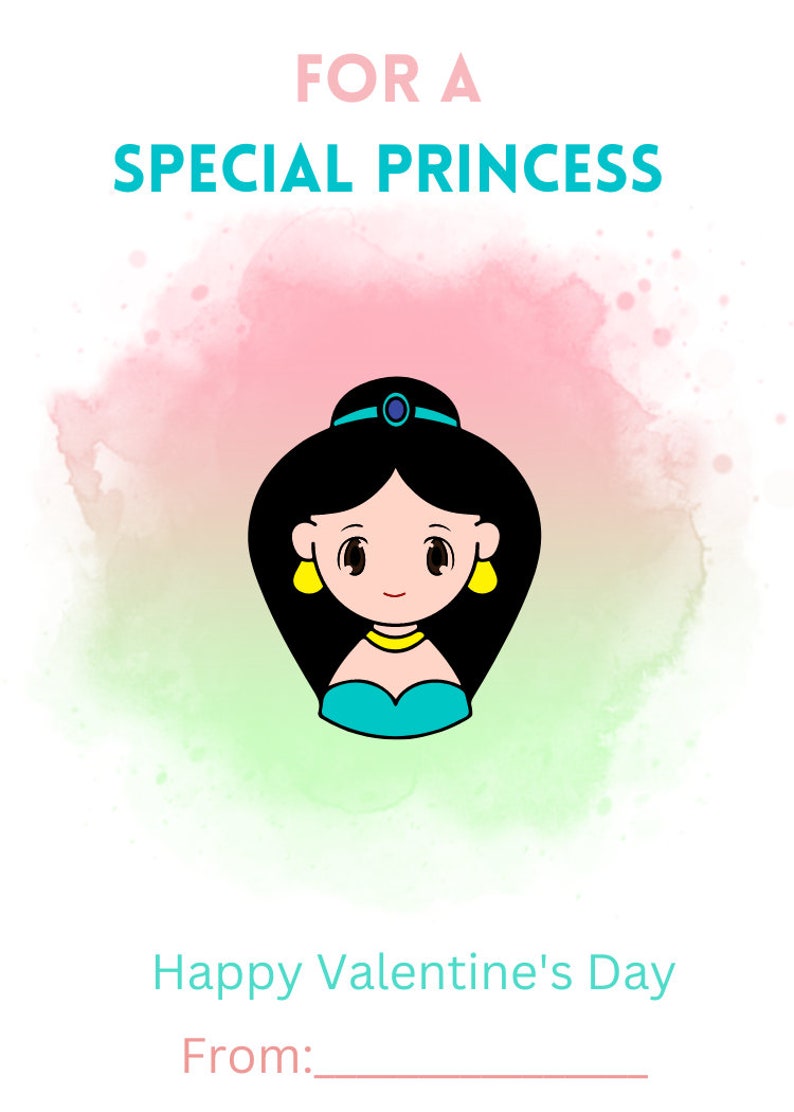 Princess Valentines Day Card, Digital Valentines Cards for Kids ...