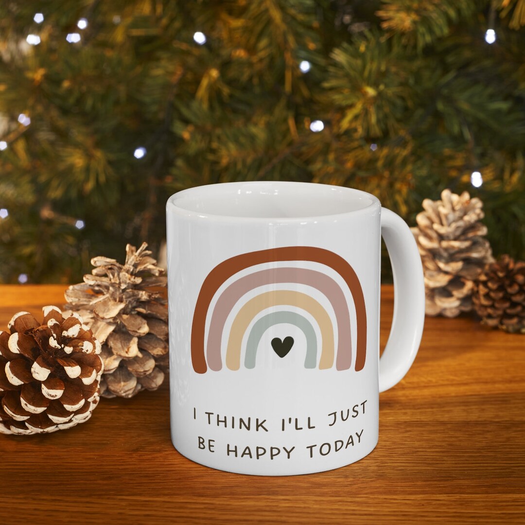 Boho Rainbow Coffee Mug, Uplifting Ceramic Cup - Etsy