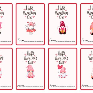 Gnome Valentine Cards, Classroom Cards, Printable Valentine Cards ...