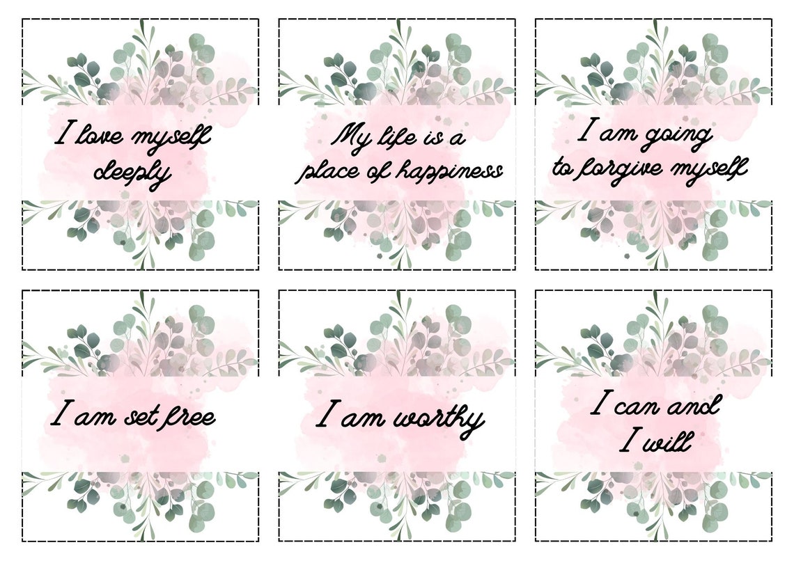 Printable Affirmation Cards for Self Love and Anxiety, Good for Mental ...