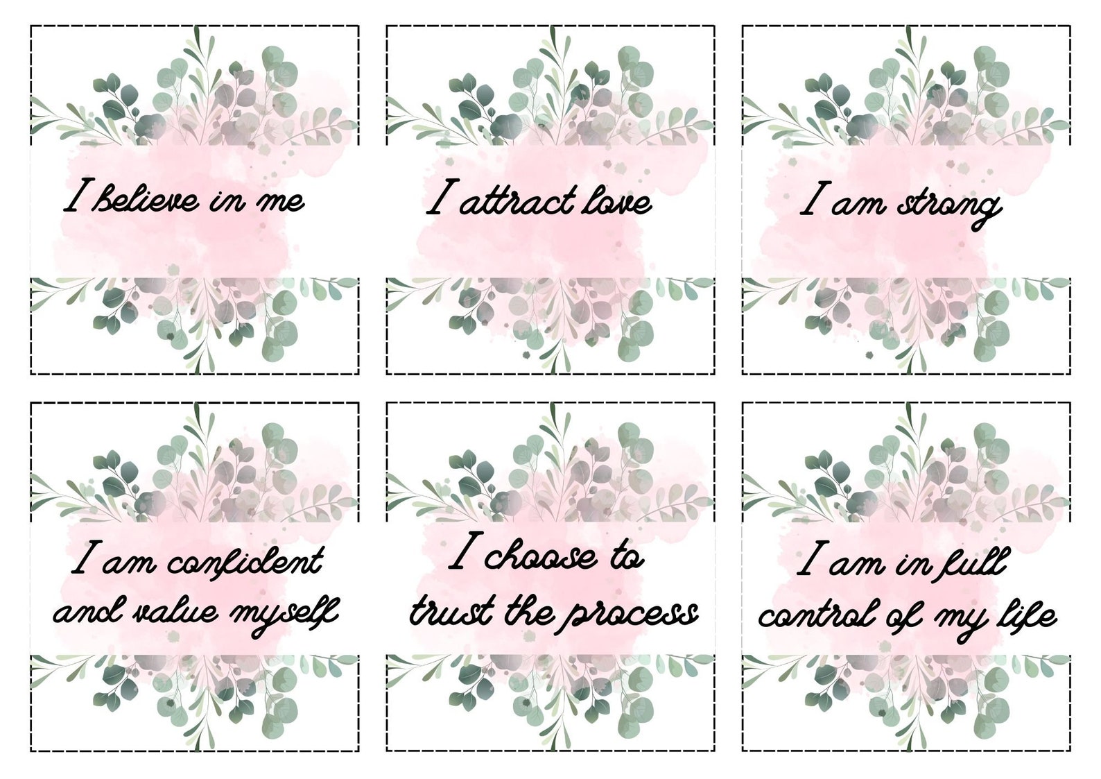 Printable Affirmation Cards for Self Love and Anxiety, Good for Mental ...