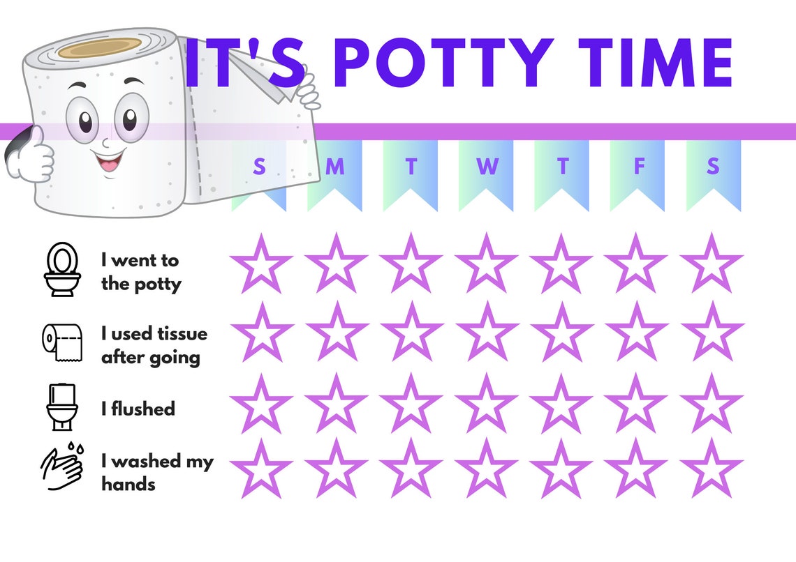 Potty Training Chart for Toddlers - Etsy