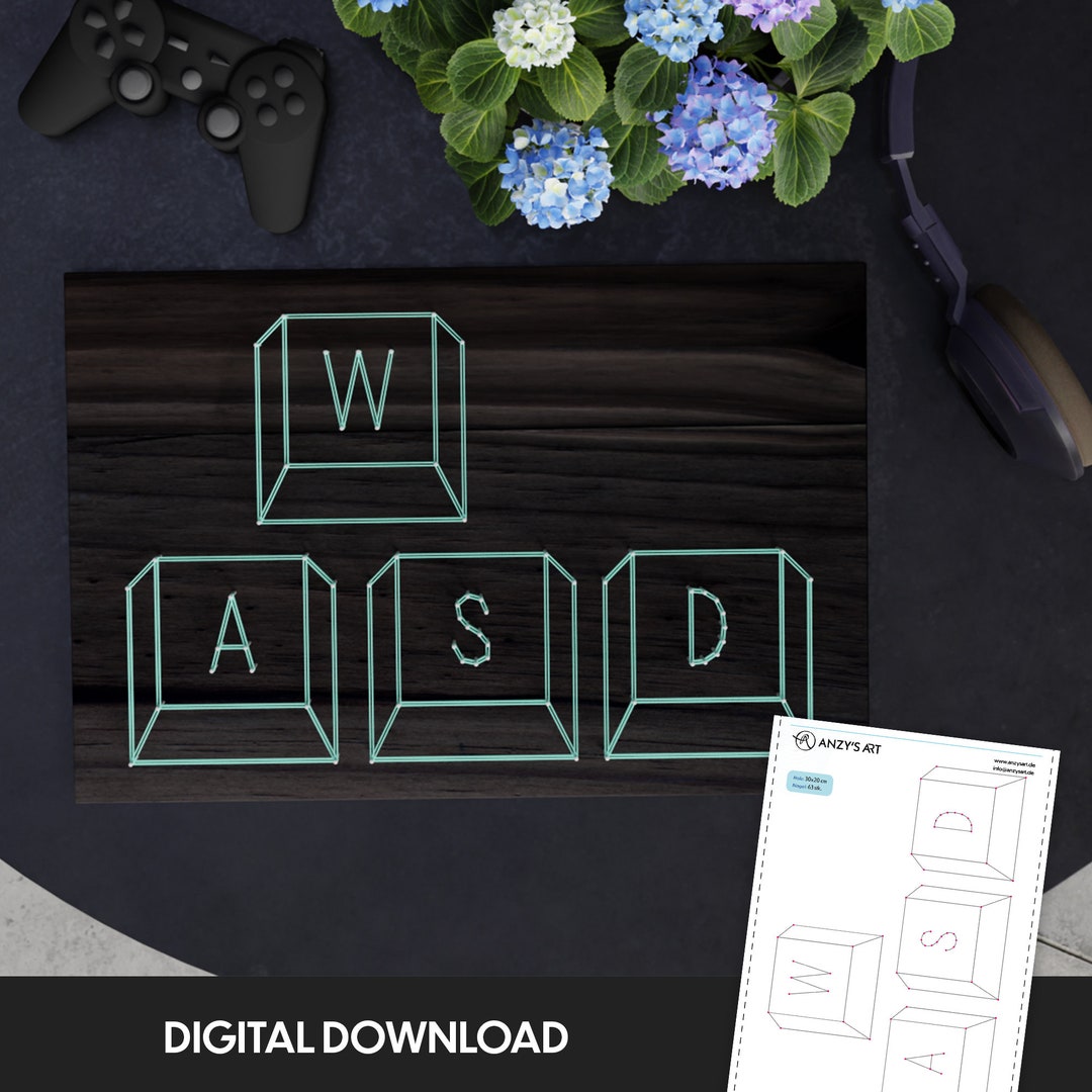 WASD Gaming Keybord String Art Pattern, Create Thread Art, Enjoy ...