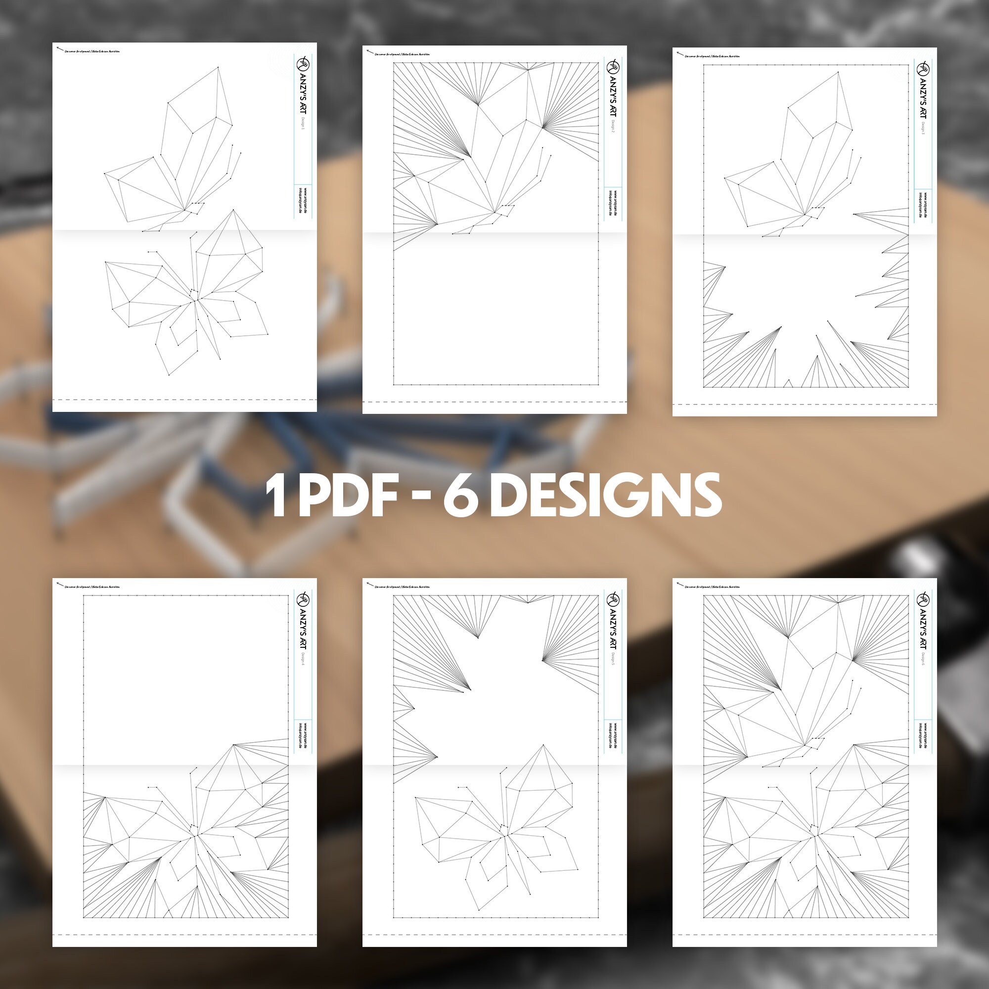 String Art Template - Geometric Butterfly (6 Variants Included) - Etsy