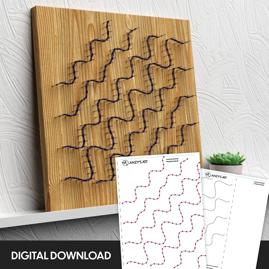 Boho Wobbly Lines DIY String Art Pattern - Etsy