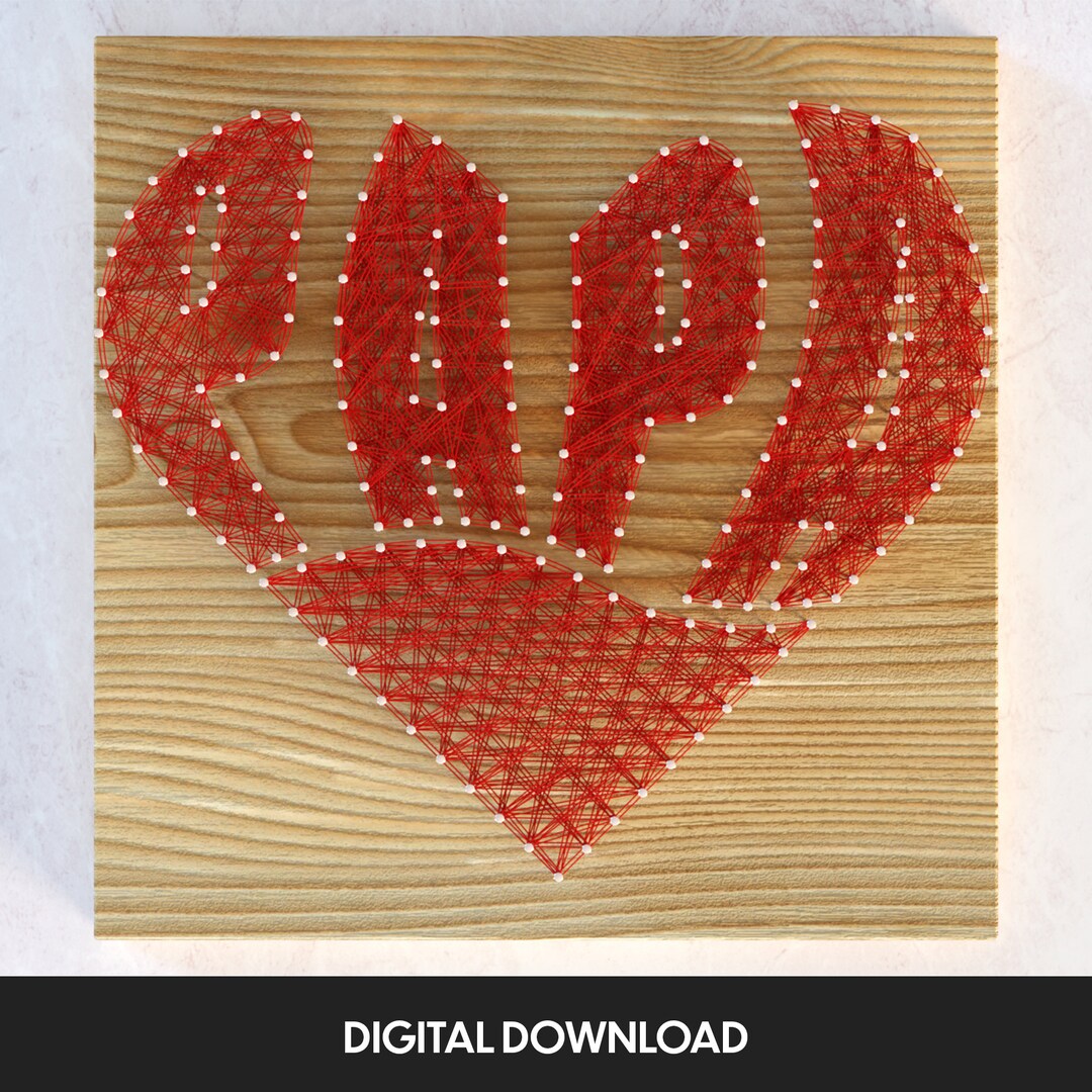 Dad Heart - DIY String Art Pattern, Create Thread Art, Love, Fathersday ...