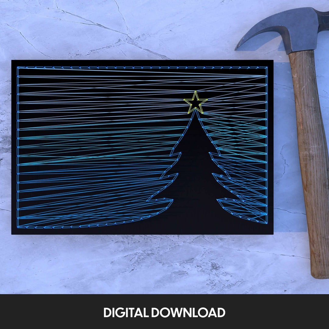 Christmas Tree - DIY String Art Pattern, Create Thread Art for the Xmas ...