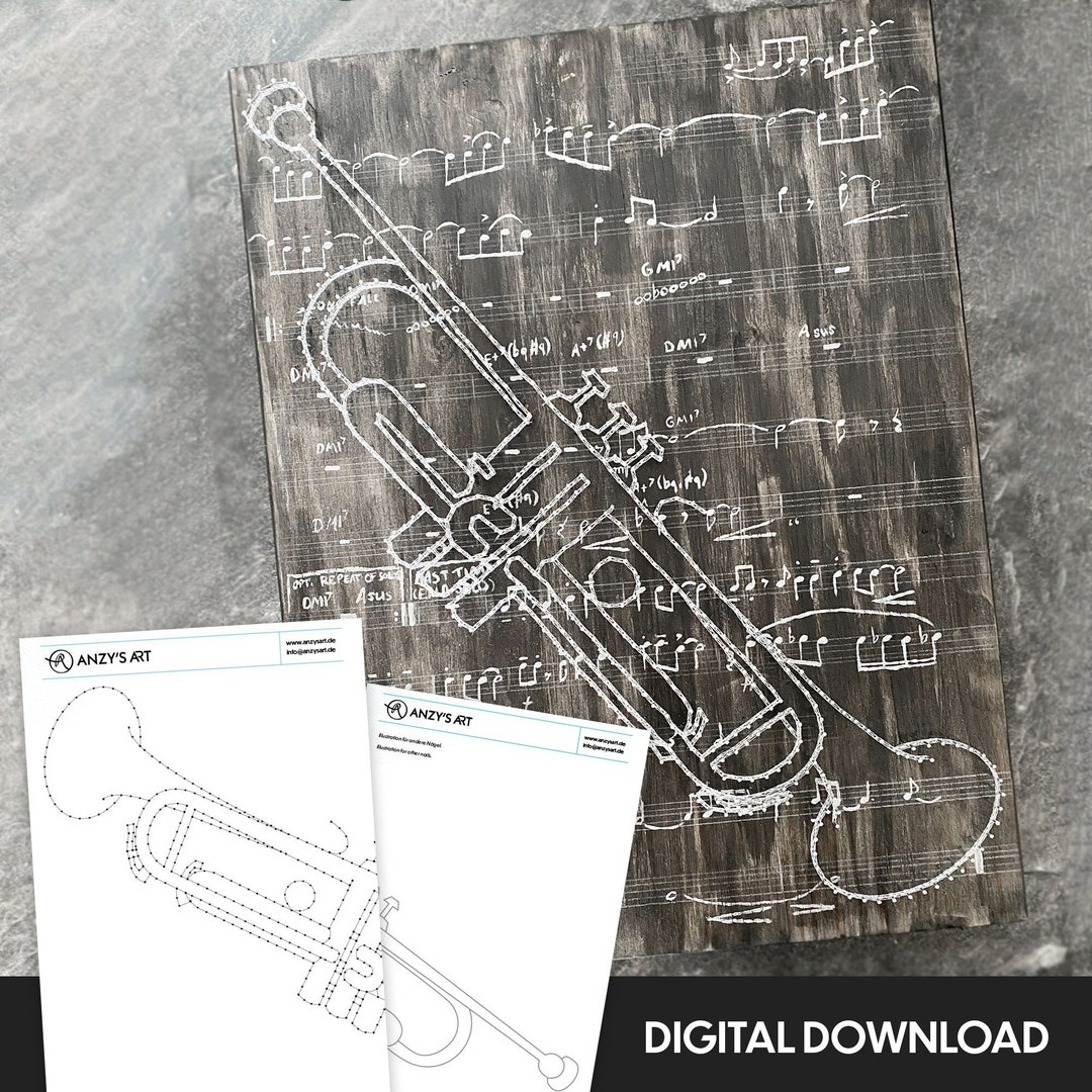 Trumpet - DIY String Art Pattern - Etsy