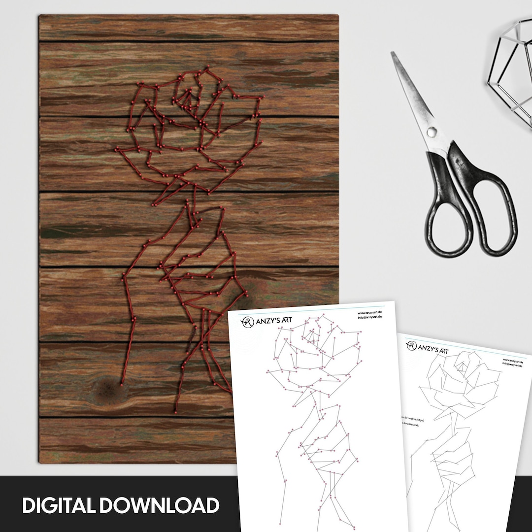 Rough Rose String Art Pattern - Etsy