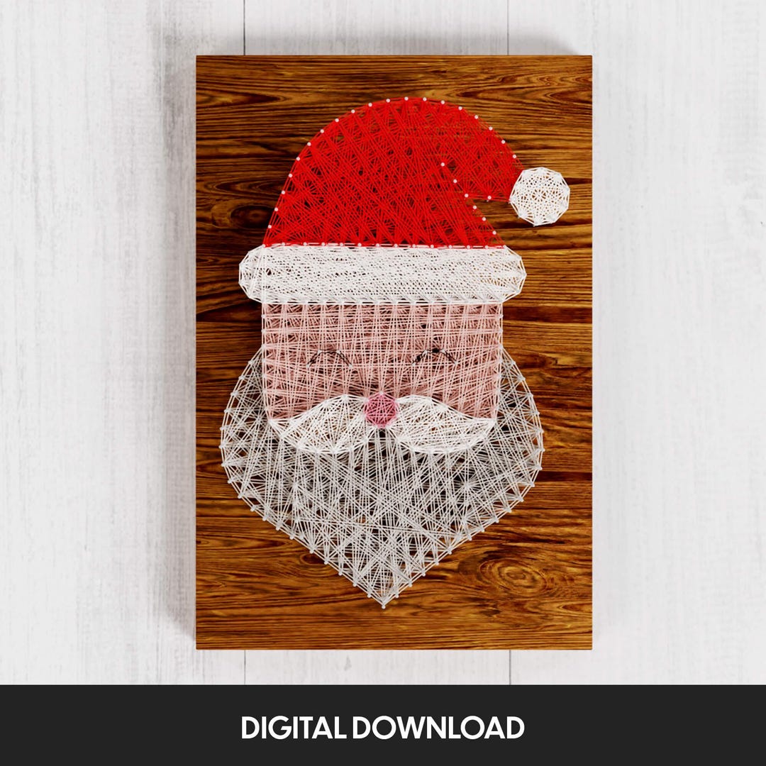 Santa String Art Template – DIY Christmas Craft | Digital Download - Etsy