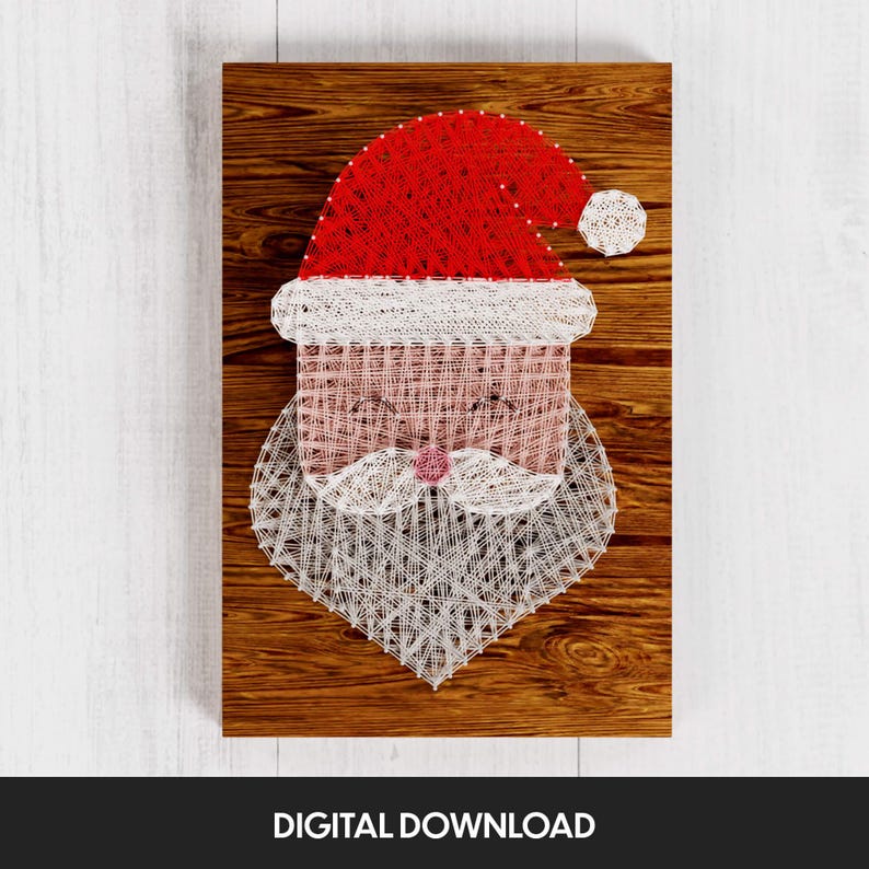 Santa String Art Template – DIY Christmas Craft | Digital Download - Etsy