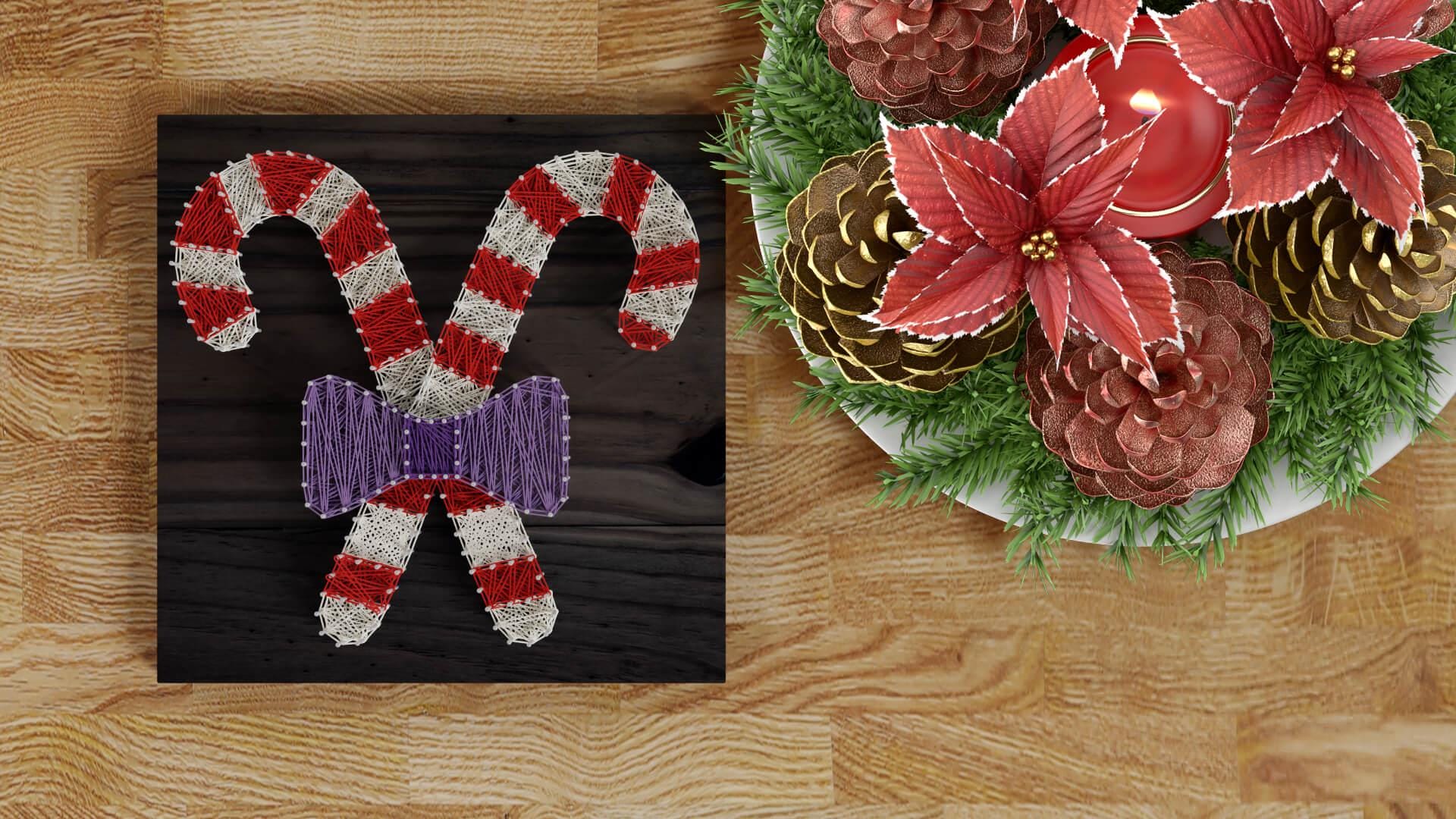 Candy Cane String Art Template – DIY Christmas Decor | Digital Download ...
