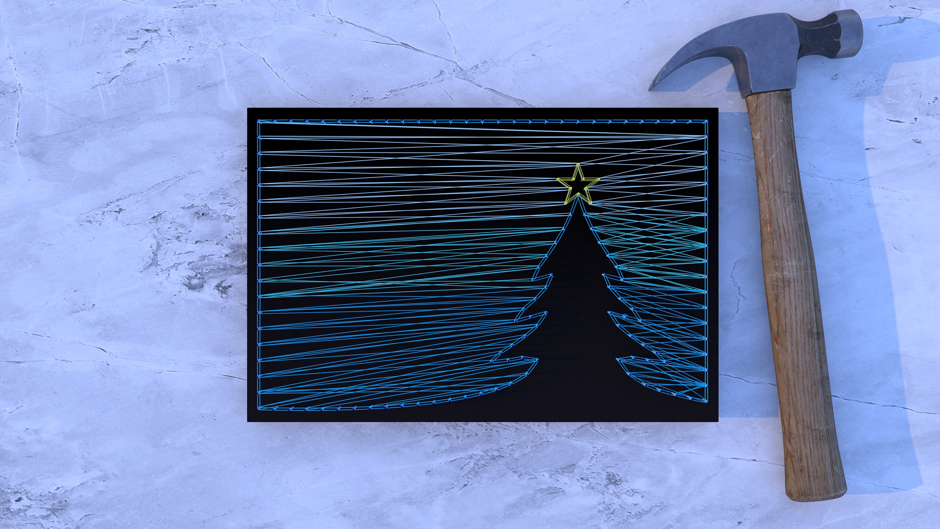 Christmas Tree - DIY String Art Pattern, Create Thread Art for the Xmas ...