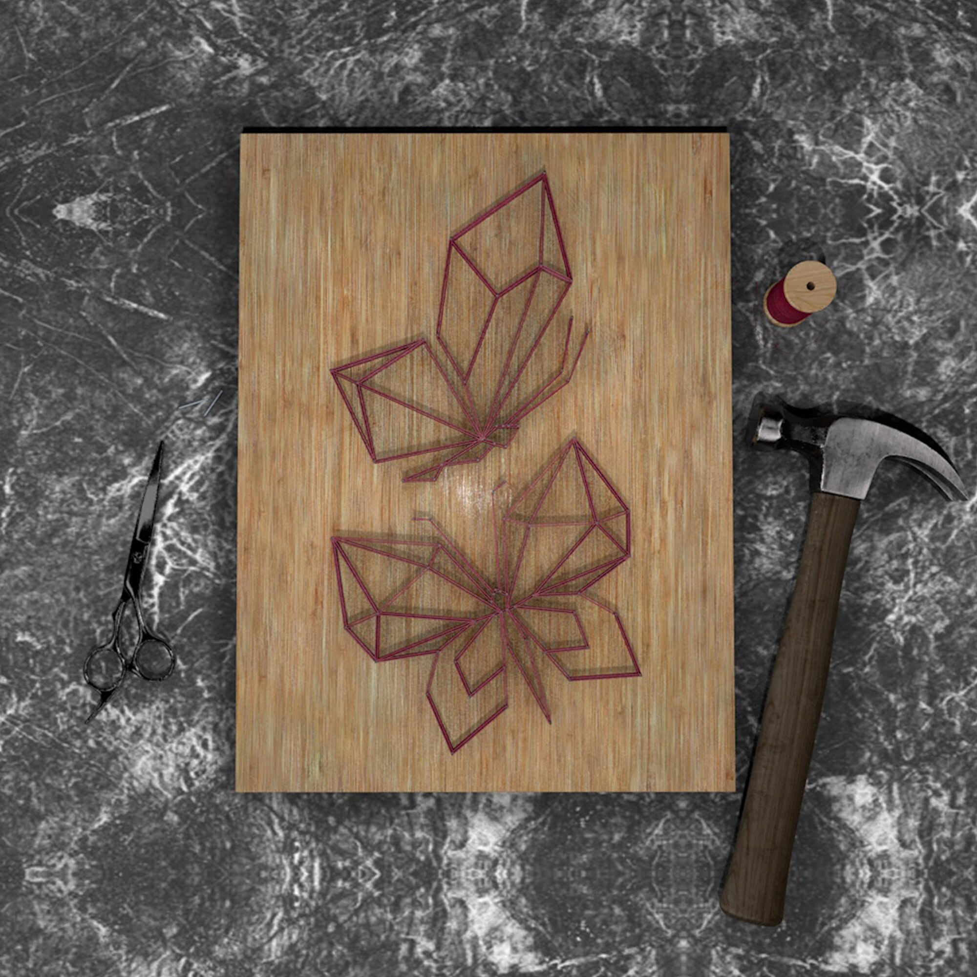 String Art Template - Geometric Butterfly (6 Variants Included) - Etsy