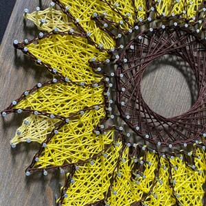 Sunflower - DIY String Art Pattern, Create Thread Art, Spring and ...