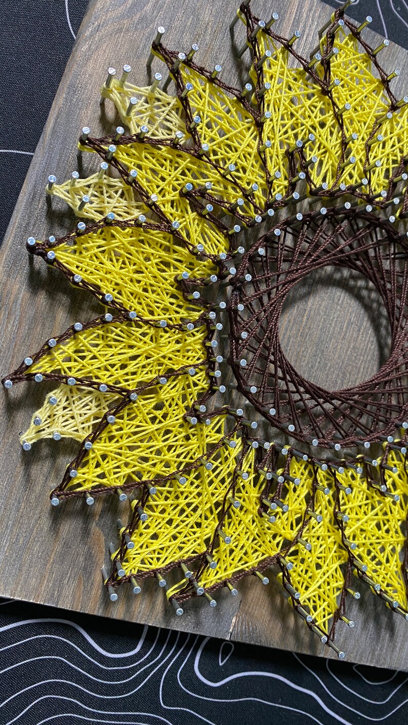 Sunflower - DIY String Art Pattern, Create Thread Art, Spring and ...