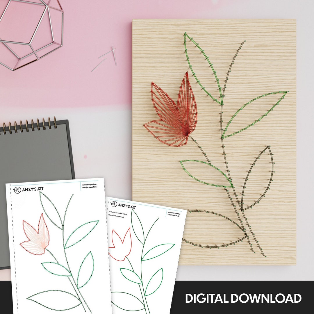 Simple Flower DIY String Art Pattern - Etsy