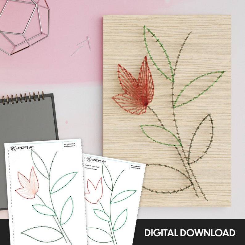 Simple Flower - DIY String Art Pattern - Etsy