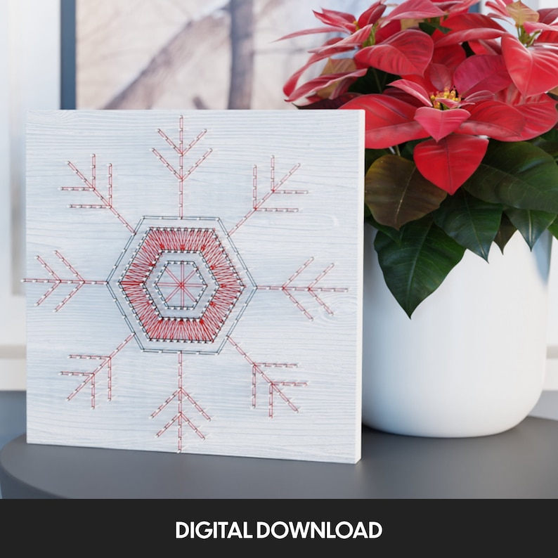 Home Decor Snowflake - DIY String Art Pattern, Create Thread Art for the Christmas Time - Etsy