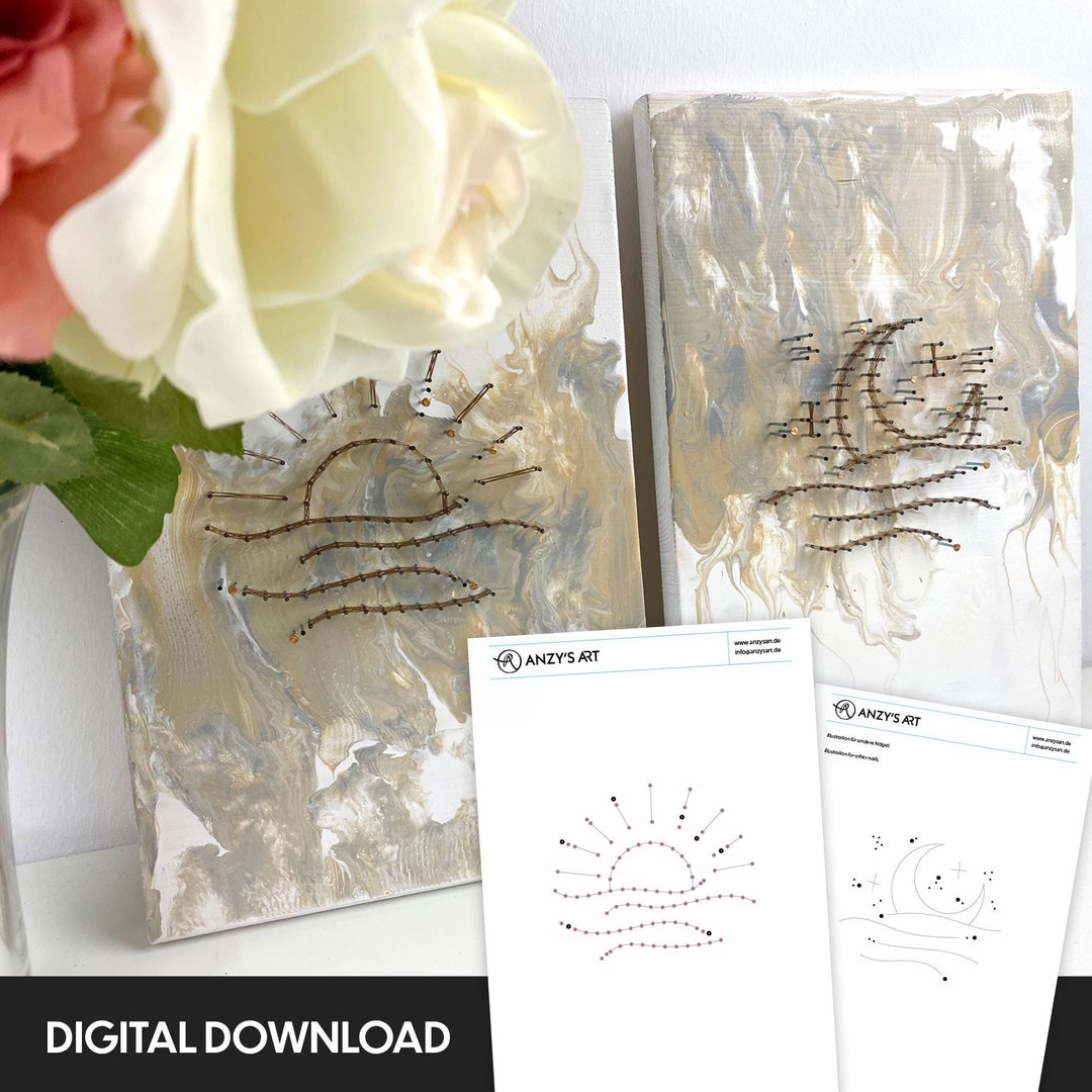 DIY String Art Pattern Day and Night Set Minimalistic / BOHO ...