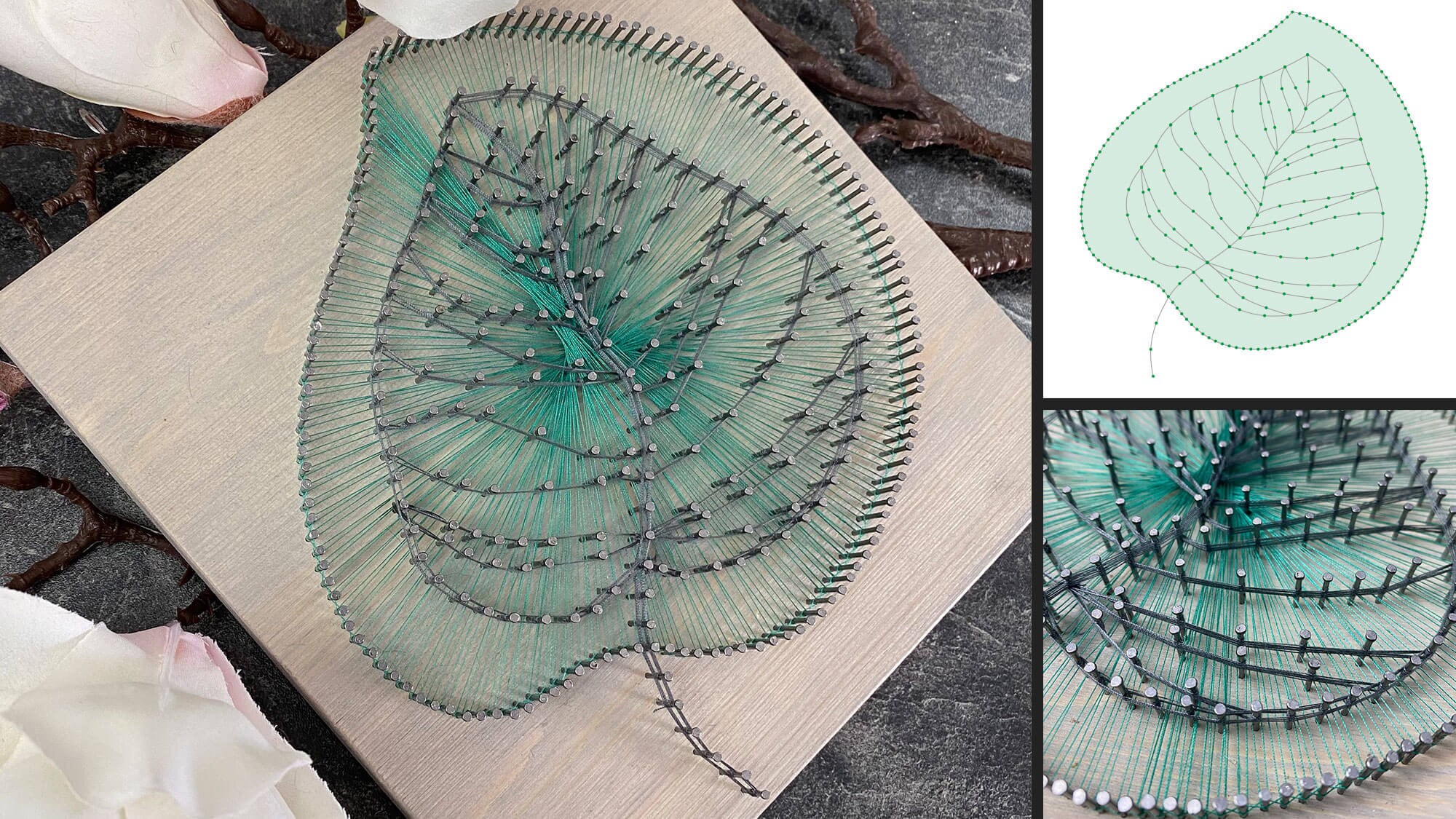 Monstera Leaf, Plant - DIY String Art Pattern, Fadenbild, Threadart for Every Age - Etsy