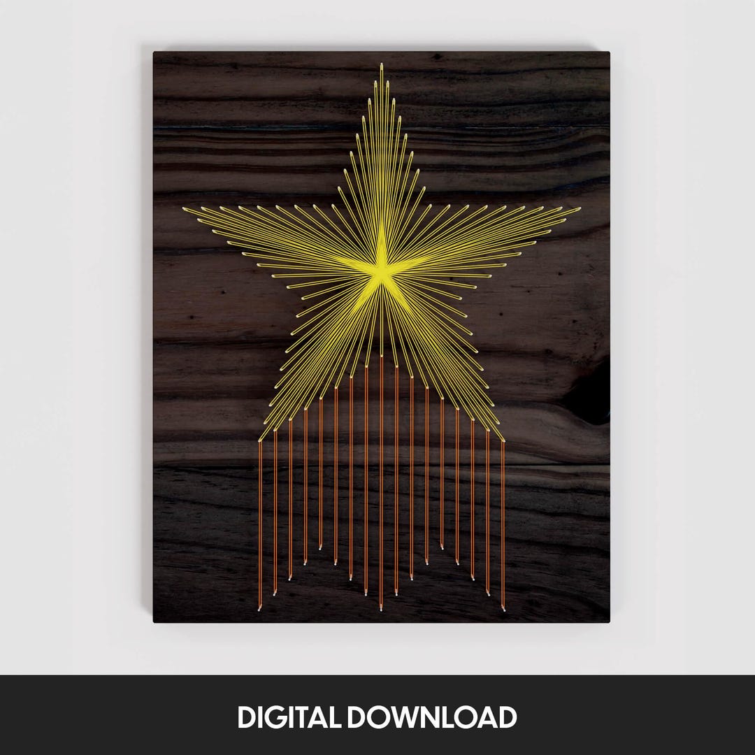 Minimalist Shooting Star String Art Template – DIY Decor | Digital ...