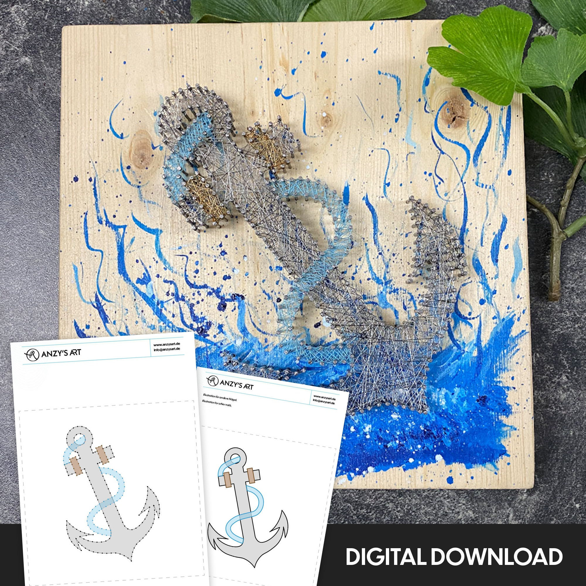 Simple Anchor - String Art Pattern - Etsy