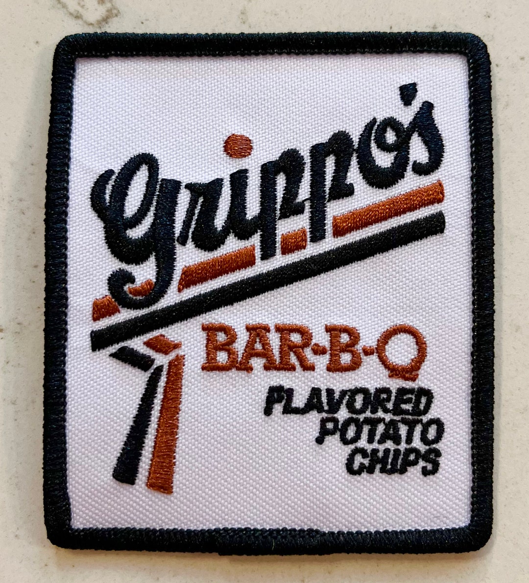 Grippos Bar-b-q Flavored Potato Chips Embroidered Iron-on Patch Sew Hat ...