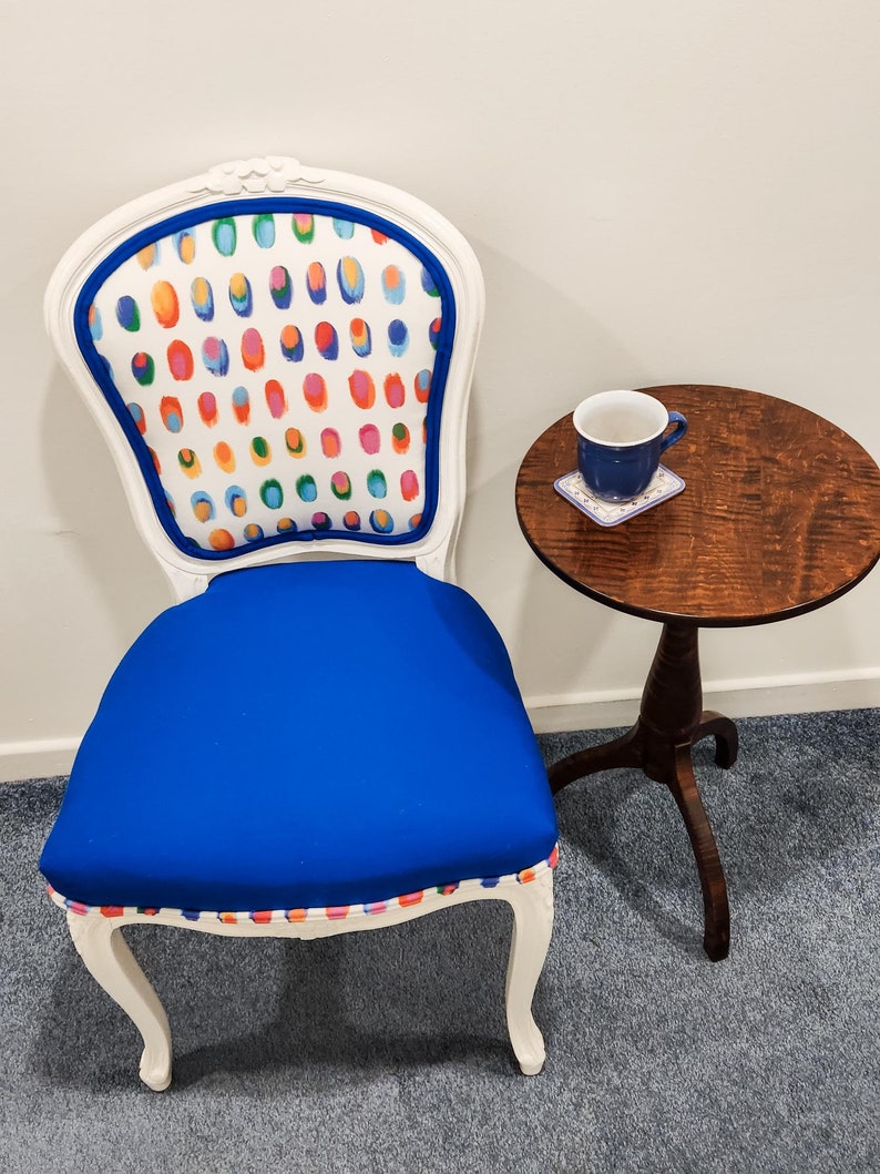 Sassy Blue and Spotted Chair - Etsy