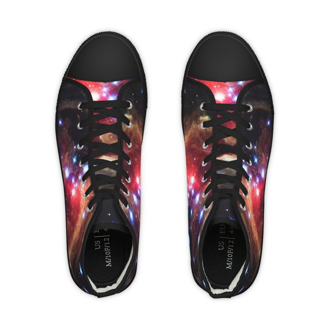 Cosmic Star Birth Man's High Tops, One of a Kind Galaxy Sneakers for ...