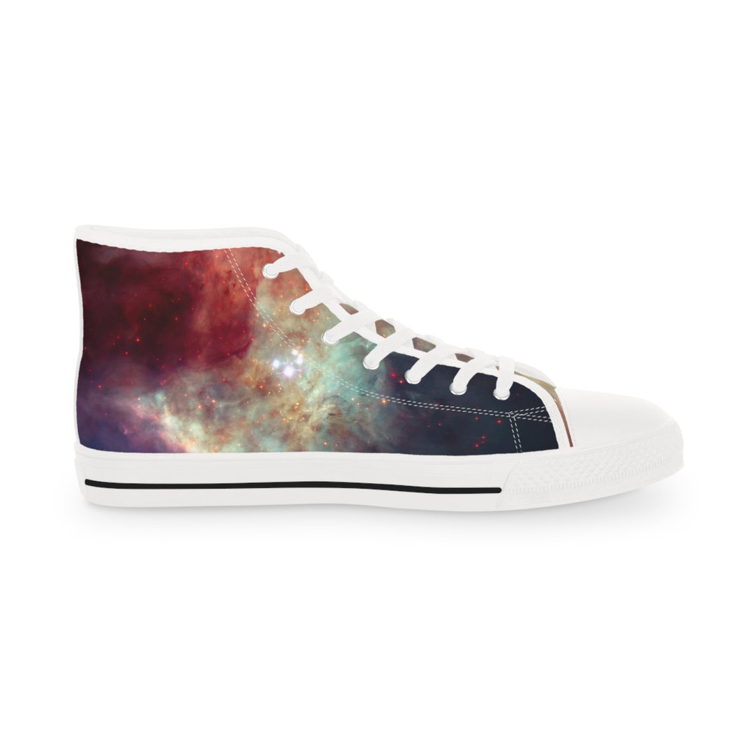 Men's High Top Space Sneakers, Orion's Nebula, Man's Galaxy Shoes - Etsy