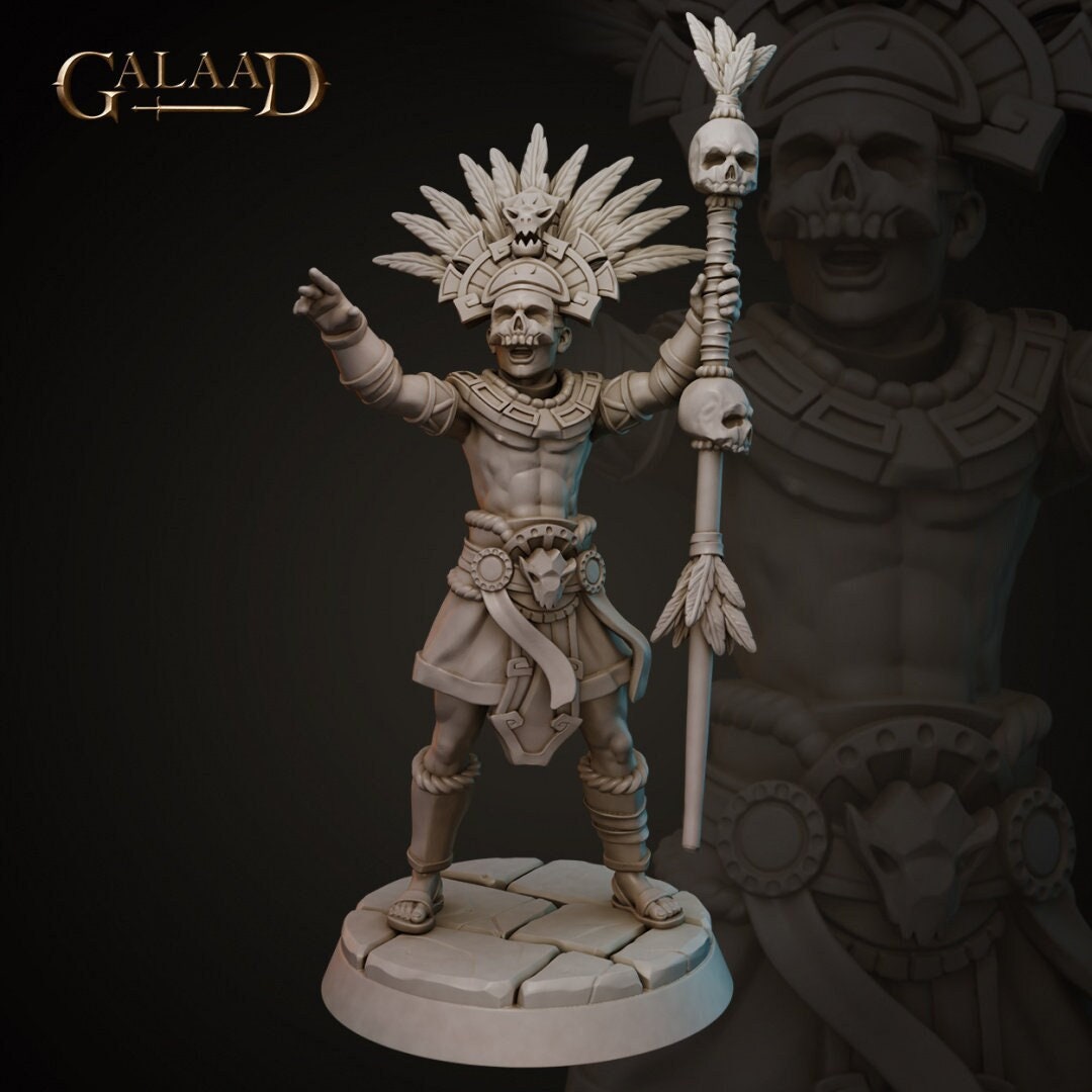 Aztec Shaman by Galaad Miniatures for Tabletop | RPG | 28/32mm ...