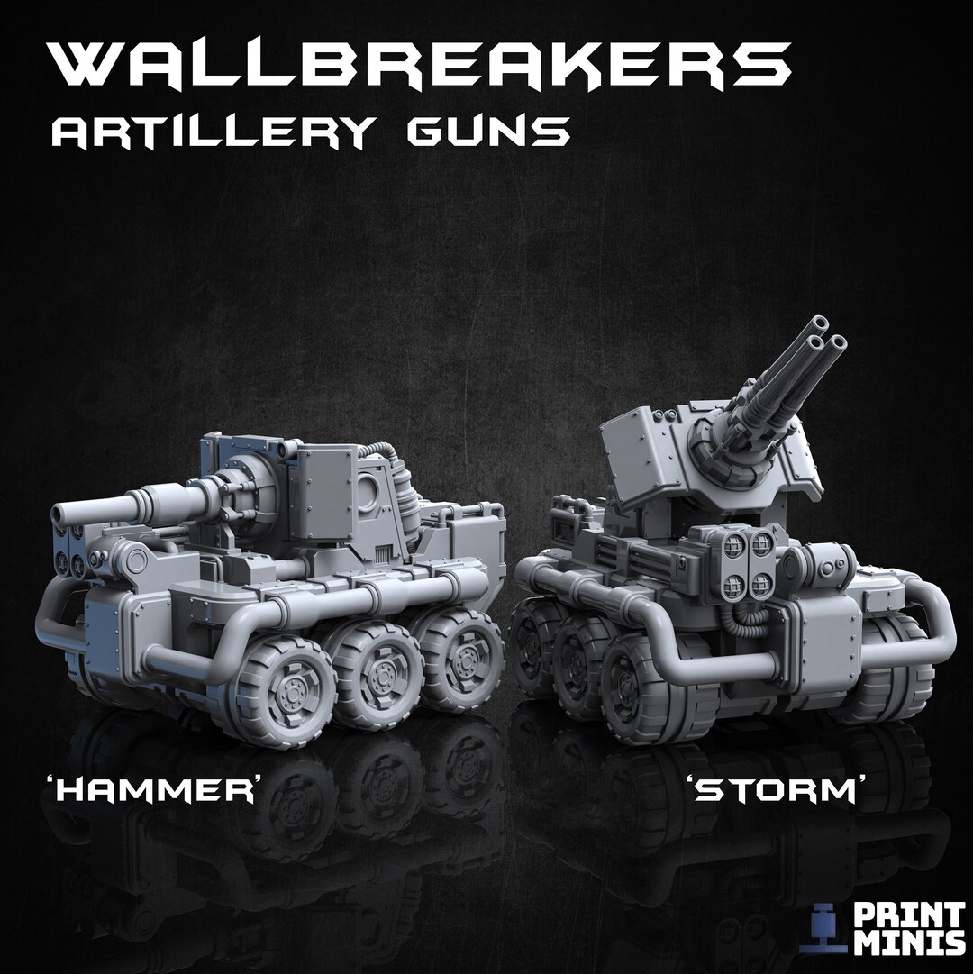 Wallbreakers Artillery Guns by Print Minis 28mm Heroic 8k - Etsy