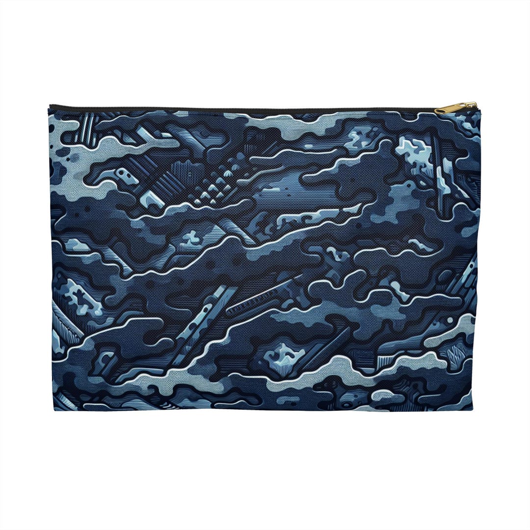 Navy Camo Accessory Pouch - Stylish Travel Bag for Makeup, Toiletries ...
