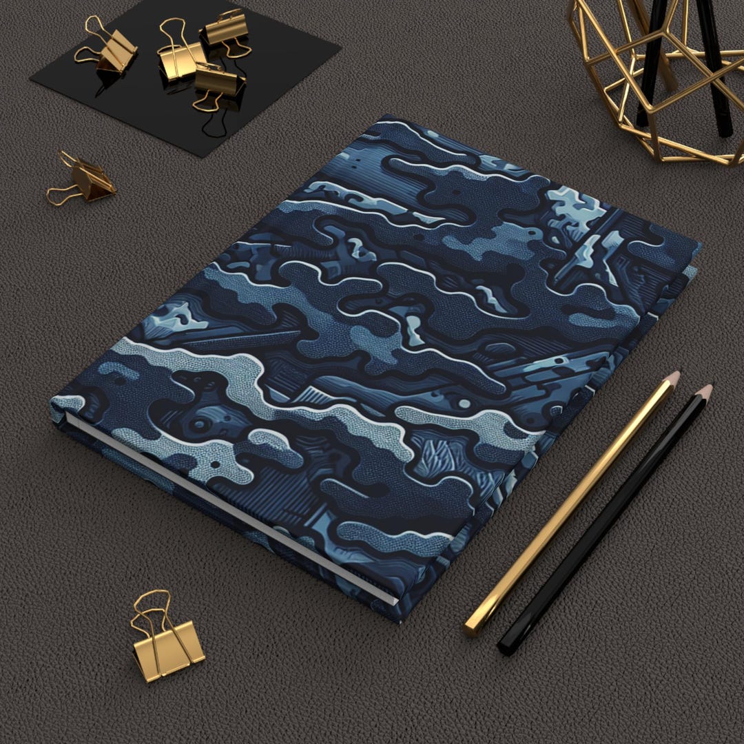 Hardcover Journal Matte, Navy Camo Journal, Bullet Journal, Planner ...