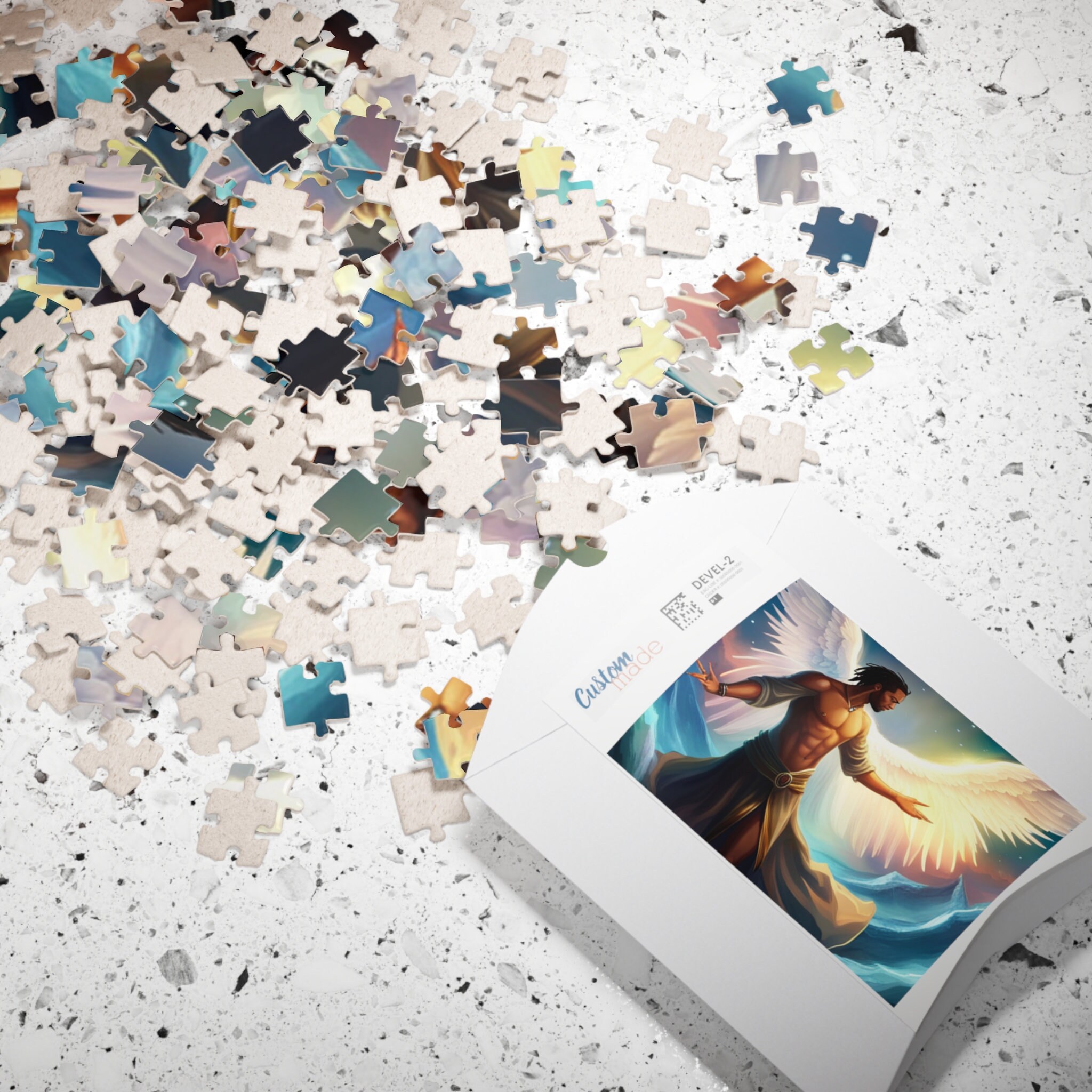 Puzzle 110, 252, 520-piece Angelic Ebony Man, Angel Man Puzzles ...