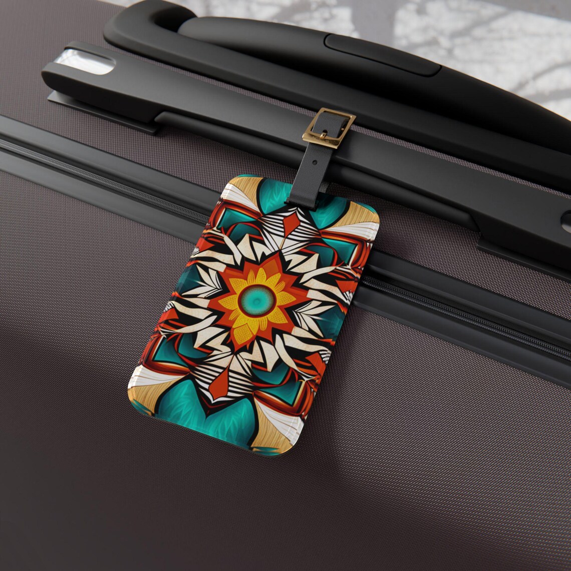 Native American Luggage Tag, Tribal Bag Tag, Ethnic Suitcase Identifier ...