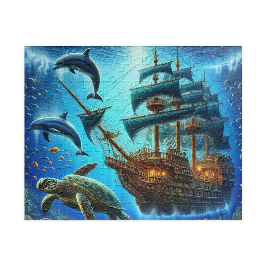 Jigsaw Puzzle, Under the Sea Ocean Puzzle, Nautical Theme Game, 110 252 ...