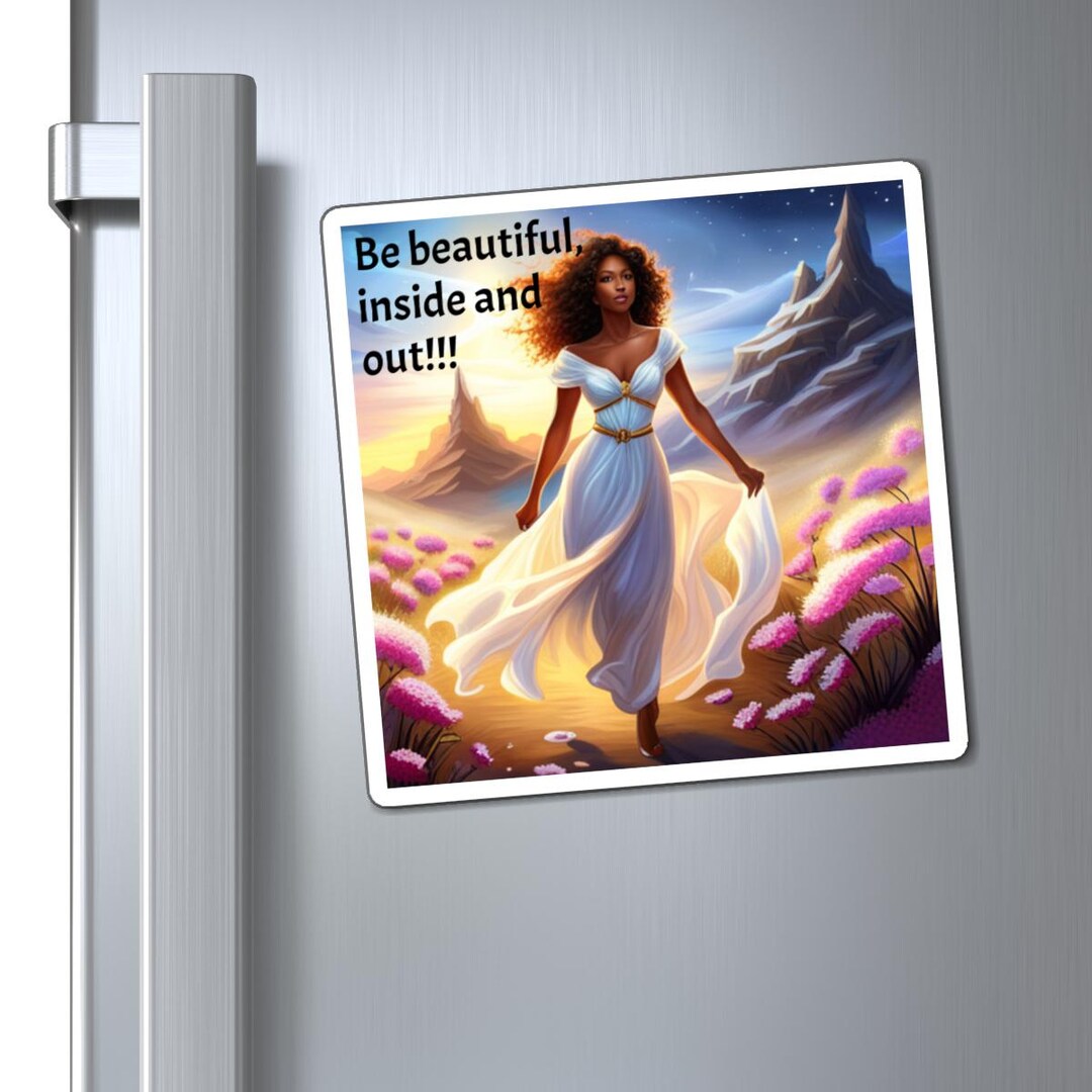 Ebony Goddess Magnet | African American Woman Fridge Magnet, Black Girl ...