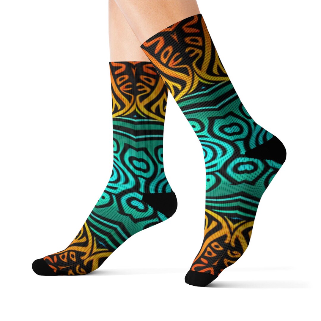 Hawaiian Socks - Colorful Design, Beach Vibes, Summer Fashion, Luau ...