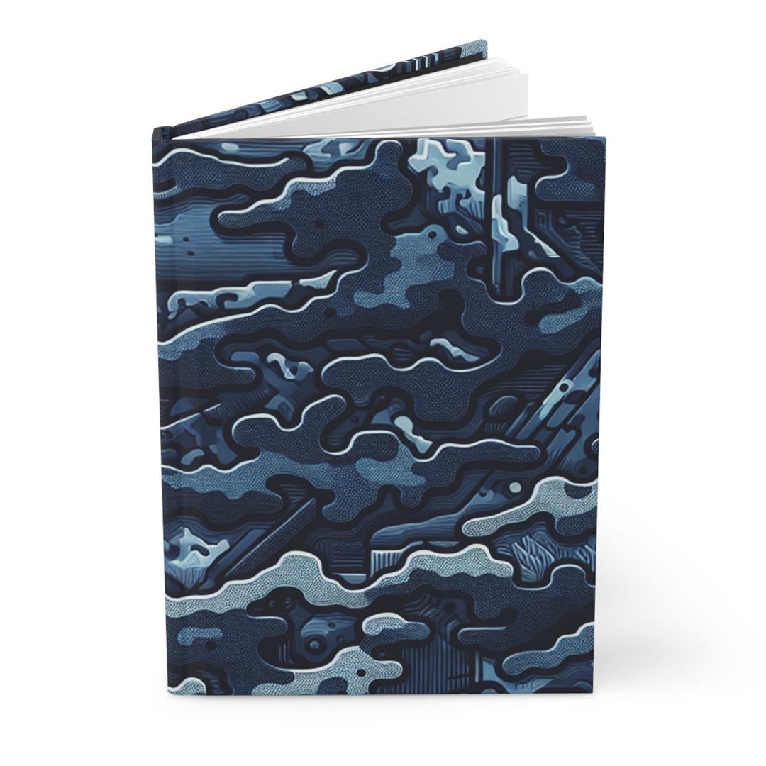 Navy Camo Hardcover Journal | Matte Cover - Etsy