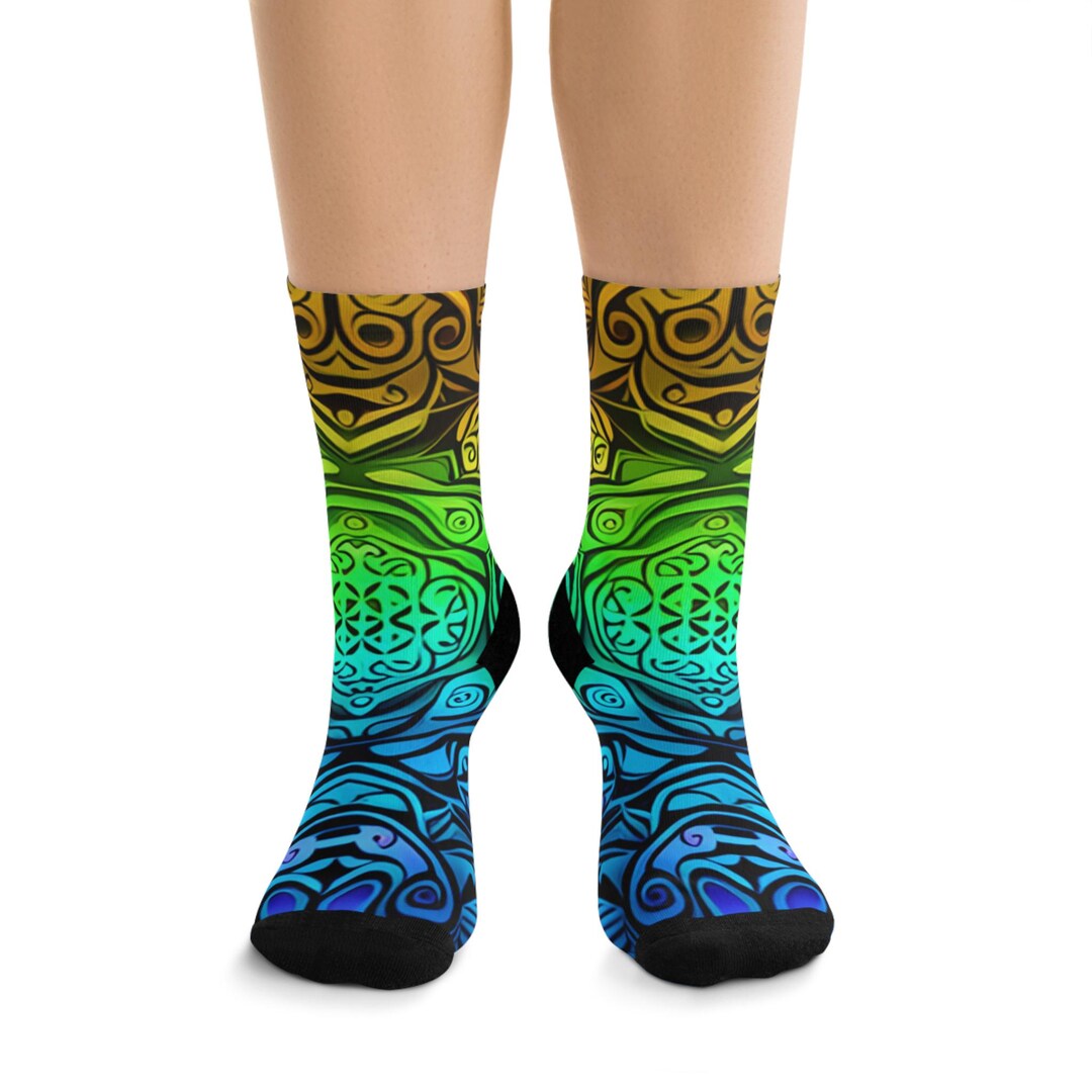 Tropical Socks, Hawaiian Design, Beach Vibe Socks, Summer Gift ...