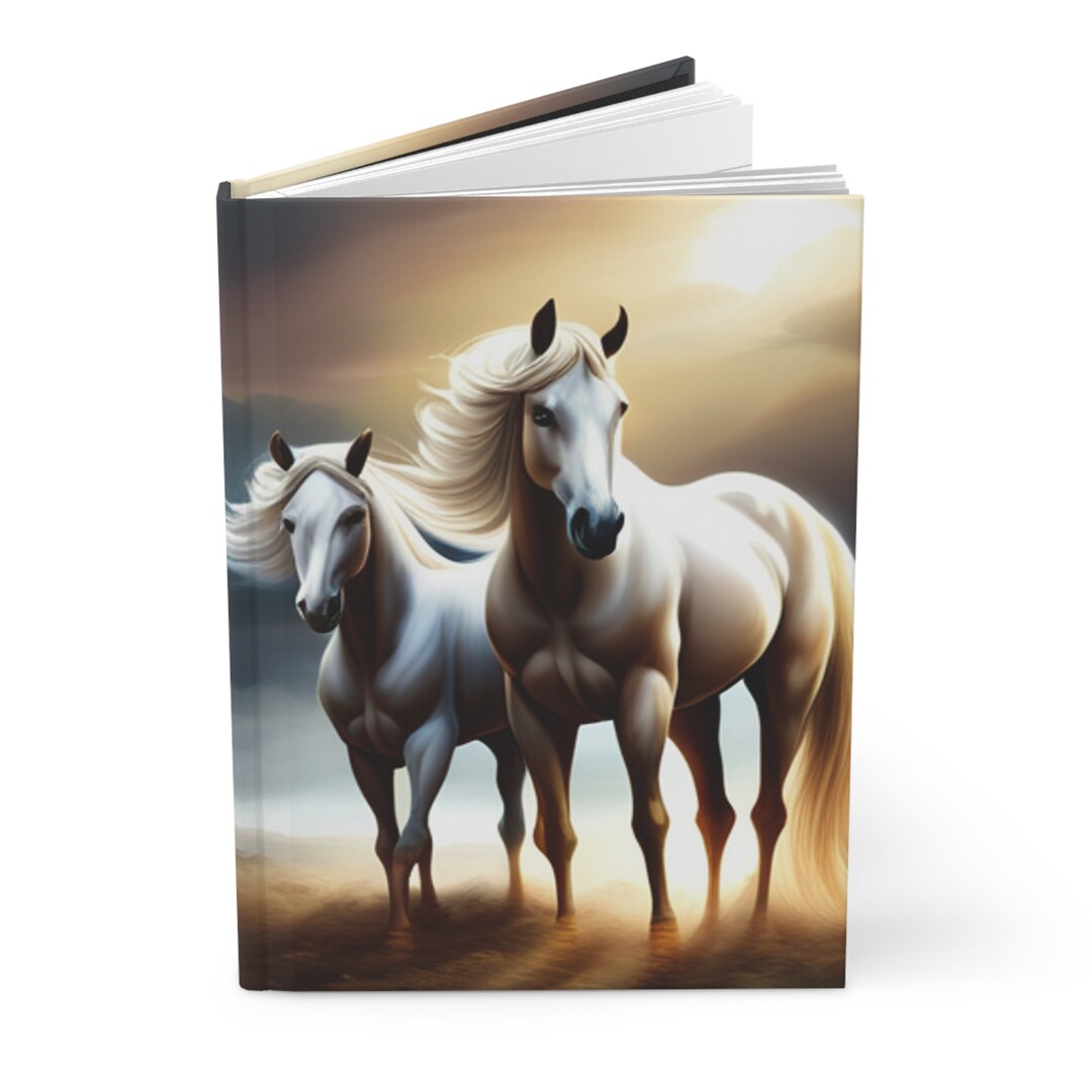 Horse Journal, White Horses Journal, White Stallion Journal, Two Mares ...