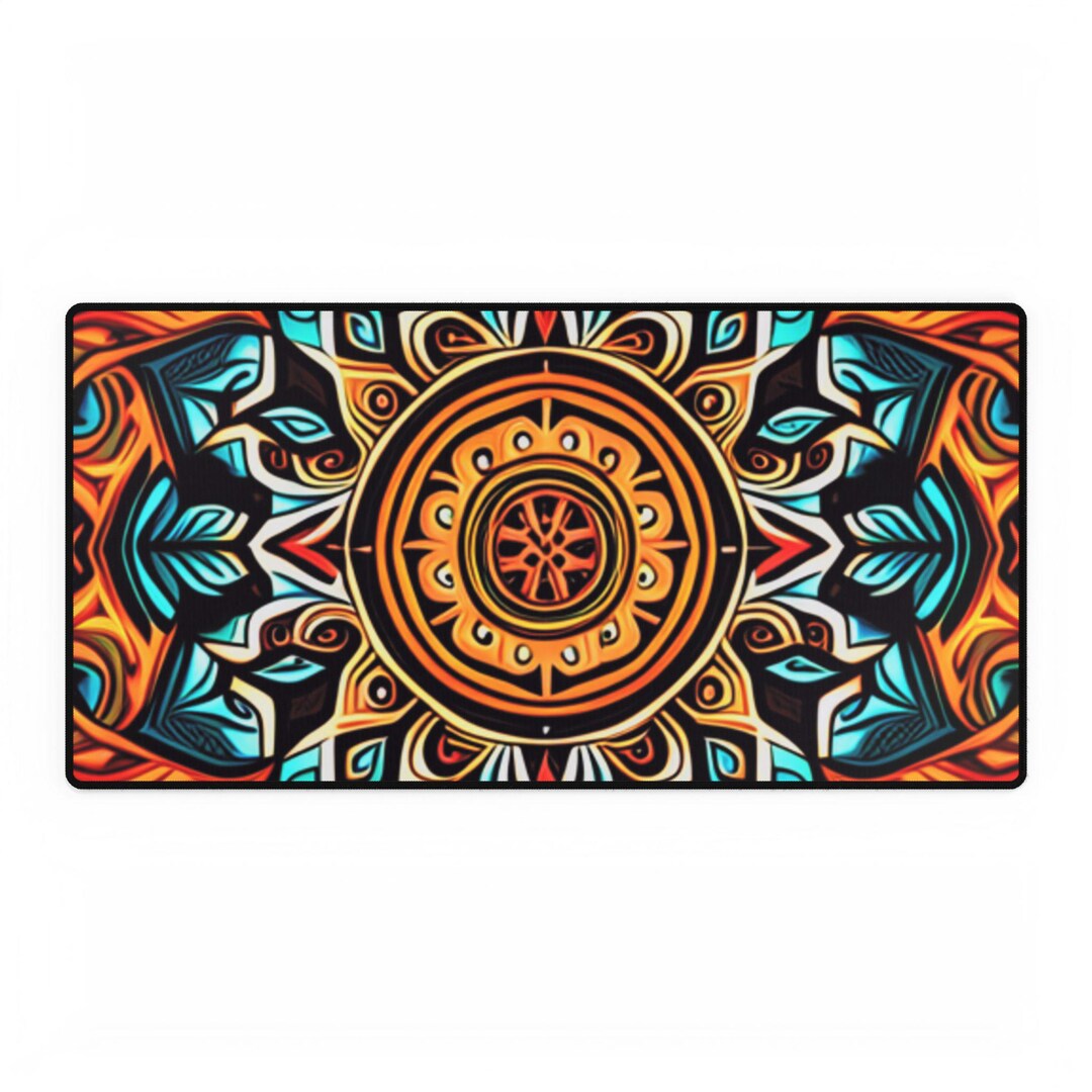 Tribal Desk Mat, Aztec Design Office Decor, Boho Mouse Pad, Workspace ...