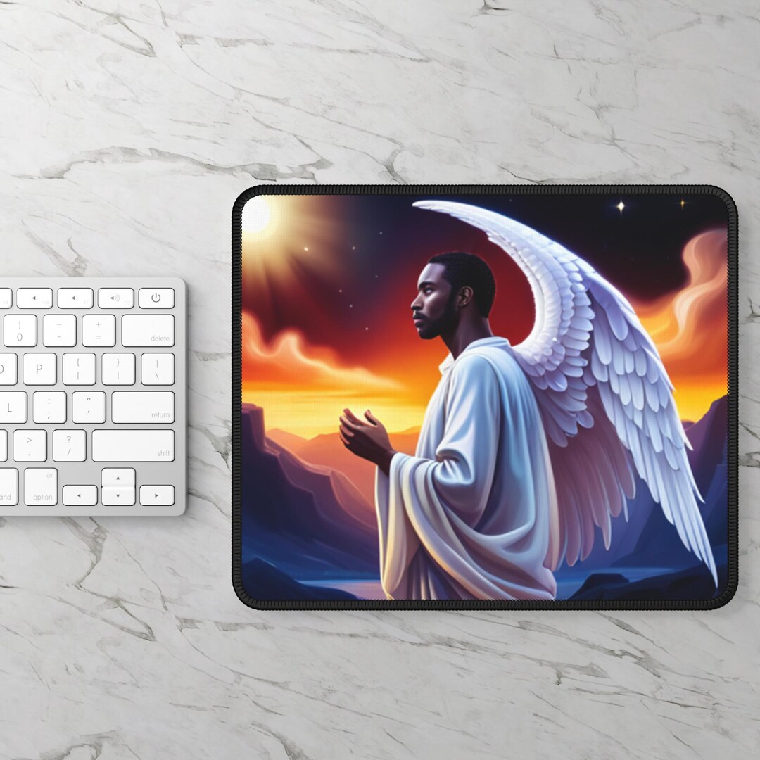 Gaming Mouse Pad, Black Angel Mouse Pad, Ebony Angel Mouse Pad ...