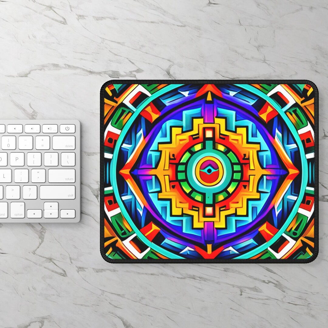 Aztec Gaming Mouse Pad, Tribal Pattern Desk Accessory, Geometric Mouse ...