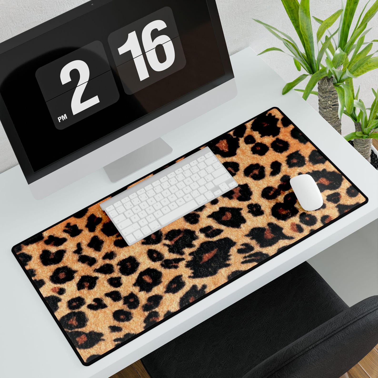 Leopard Print Desk Mat - Stylish Work Surface Protector, Office Desk ...