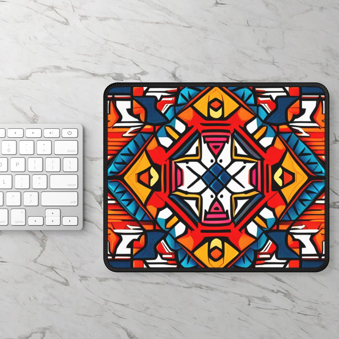 Indigenous Gaming Mouse Pad, Native American Desk Mat, Tribal Print ...